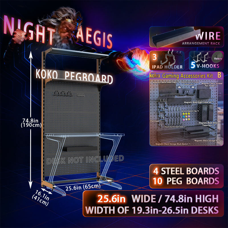 Night Aegis KOKO PegBoard - Elevate Your Gaming Setup