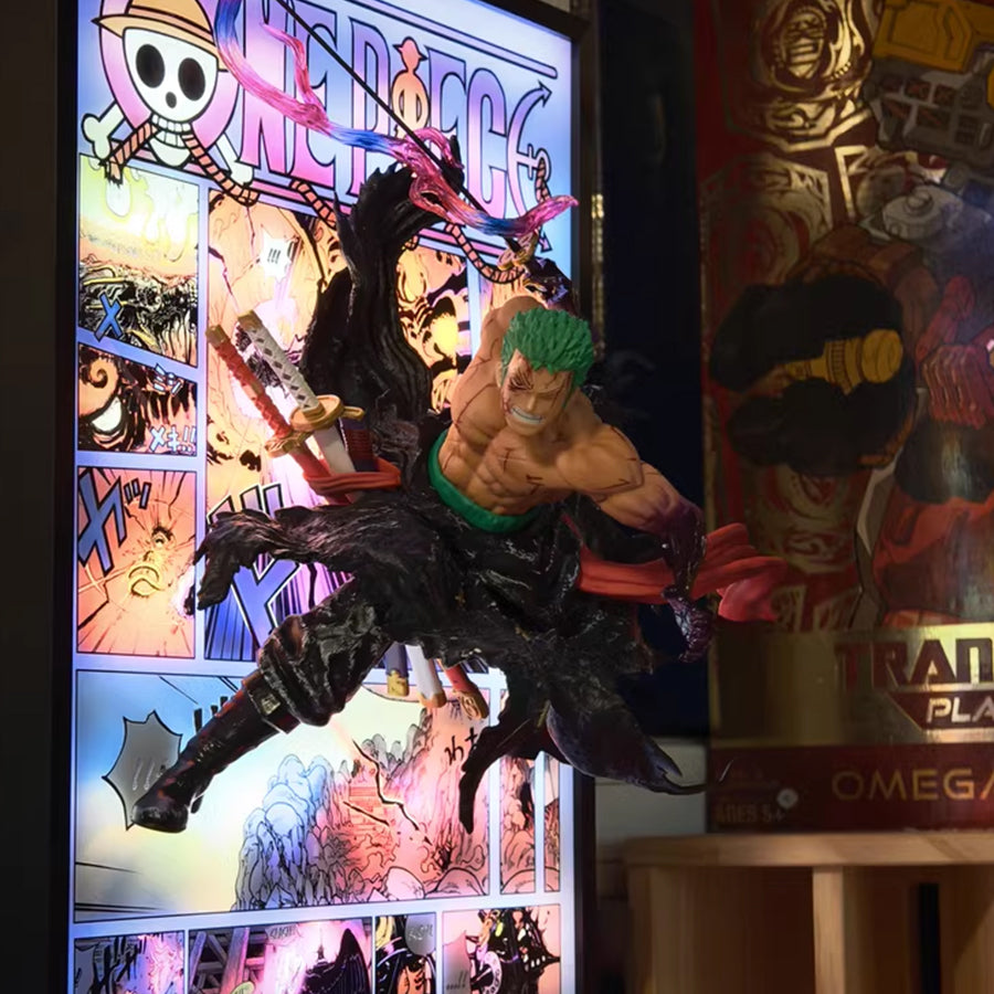 One Piece Roronoa Zoro LED Light Figure-Out 3d Manga Painting Room Dec ...